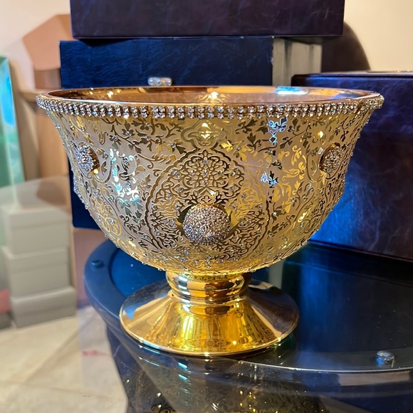 Accents | New In Box 24k Gold Painted Decorative Large Bowl | Poshmark